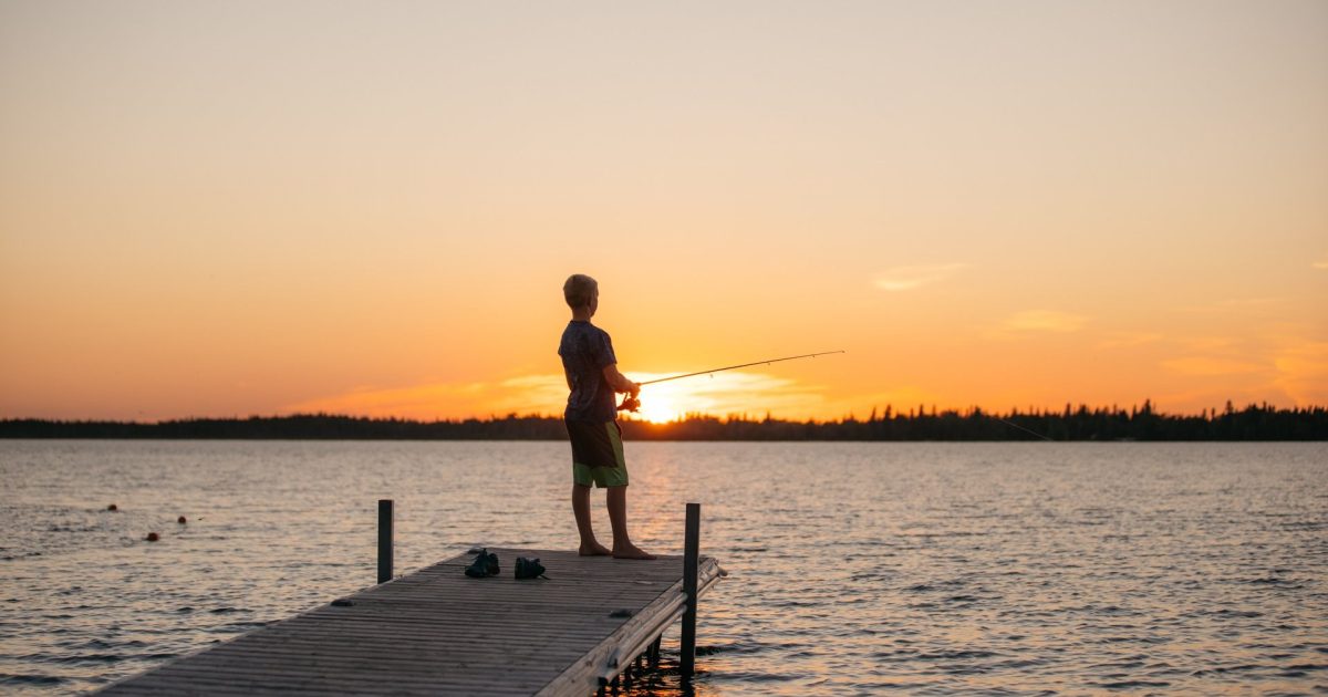 Kids Fishing Off Dock
